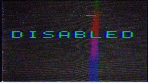 Disabled, message with glitch effect. VH... | Stock Video | Pond5