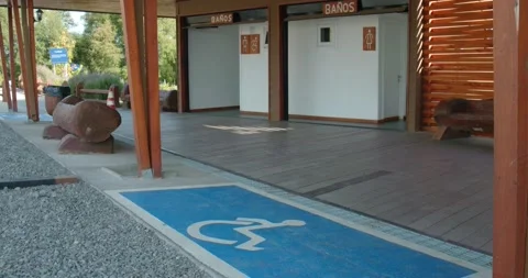 disabled parking sign in floor. 4k | Stock Video | Pond5