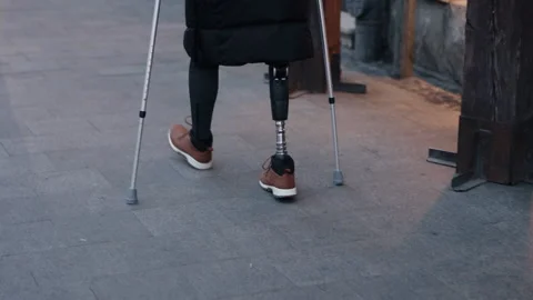 disabled person, artificial limb, physic... | Stock Video | Pond5