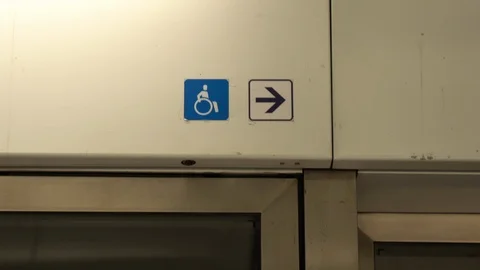 Disabled sign, blue pictogram with man o... | Stock Video | Pond5