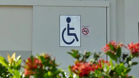Disabled Toilet and No Smoking Sign | Stock Video | Pond5