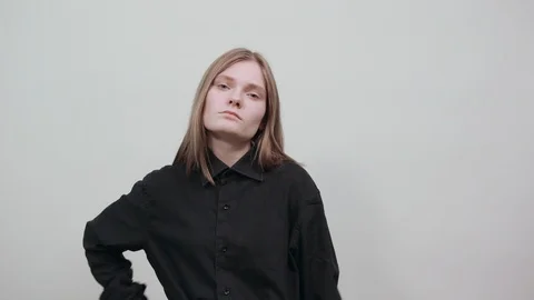 Disappointed caucasian woman pointing th... | Stock Video | Pond5