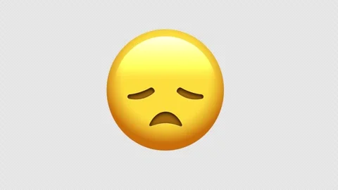 Disappointed Face Emoji Animated on a Tr... | Stock Video | Pond5
