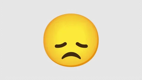 Disappointed Face Emoji Animated on a Tr... | Stock Video | Pond5