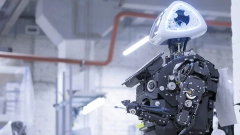 Disassembled robot in production. The ro... | Stock Video | Pond5
