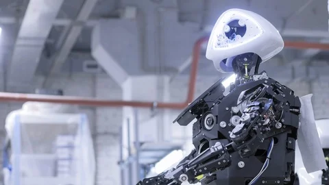 Disassembled robot in production. The ro... | Stock Video | Pond5