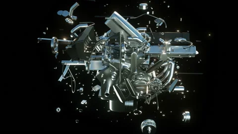 Car Engine Parts 3D Stock Videos – Royalty-Free HD & 4K Videos