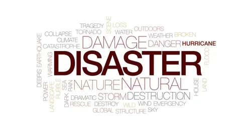 Disaster animated word cloud, text desig... | Stock Video | Pond5