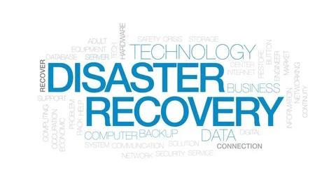 Disaster recovery animated word cloud, t... | Stock Video | Pond5