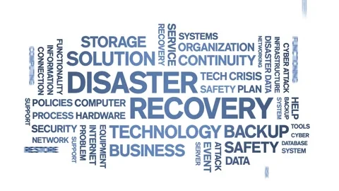 Disaster Recovery animated word cloud,de... | Stock Video | Pond5