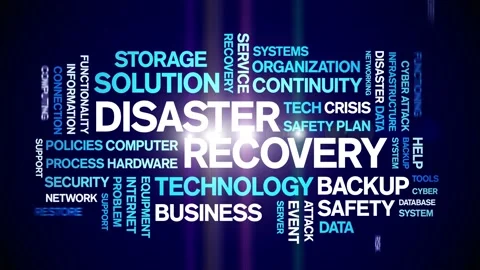 Disaster Recovery animated word cloud,de... | Stock Video | Pond5