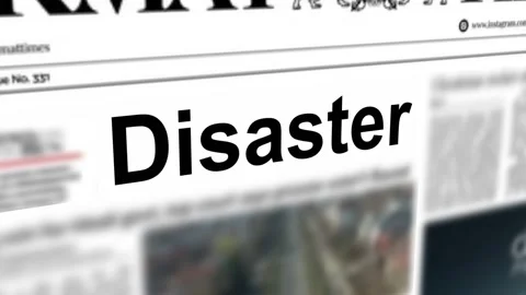 Disaster title written newspaper. 4K ani... | Stock Video | Pond5
