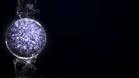Disco Ball Animation in Particles Ring, ... | Stock Video | Pond5