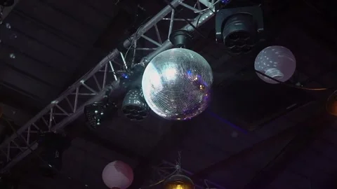 Disco light ball at the party. Stage lig... | Stock Video | Pond5