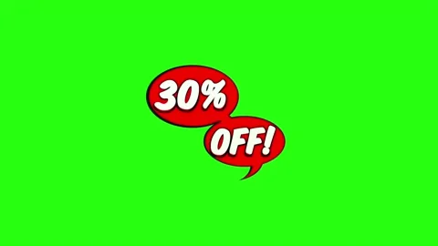 Discount text animation on green screen... | Stock Video | Pond5