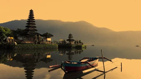 Discover the serenity of Ulun Danu Berat... | Stock Video | Pond5