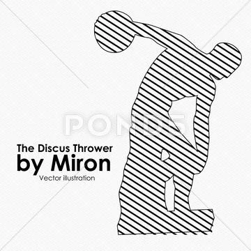 The discus thrower over white background vector illustration ...