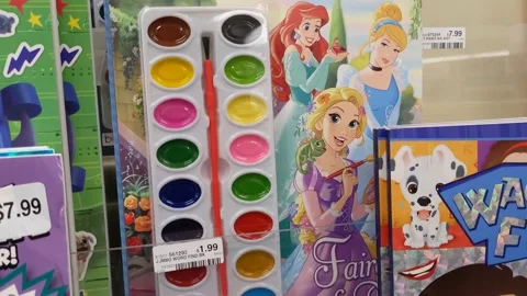Disney Princess Ultimate Paint Box Book ... | Stock Video | Pond5