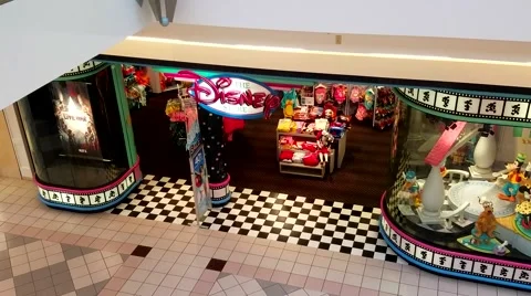 Disney storefront shopping mall entrance | Stock Video | Pond5