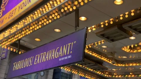 Disney's Aladdin on Broadway. Billboards... | Stock Video | Pond5