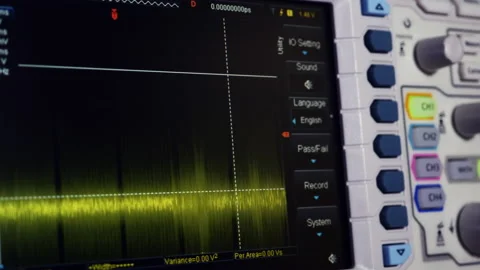 Display Of Oscilloscope In The Workplace... | Stock Video | Pond5