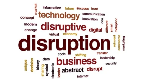 Disruption animated word cloud, text des... | Stock Video | Pond5