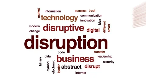 Disruption animated word cloud, text des... | Stock Video | Pond5