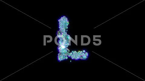 Distorted font of gemstones with chromatic aberrations - letter L ...