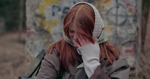 Distraught Young Redhead Woman Crying Du... | Stock Video | Pond5