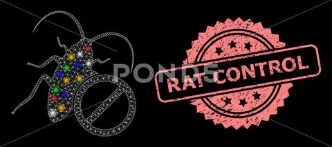 Distress Rat Control Stamp Seal and Mesh No Cockroach with Light Spots ...
