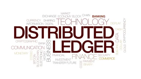 Distributed ledger animated word cloud, ... | Stock Video | Pond5