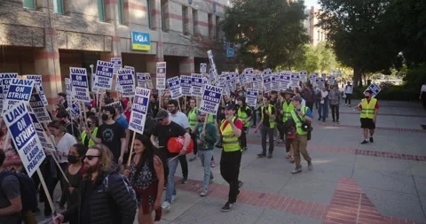Diverse Crowd of UC Academic Workers on ... | Stock Video | Pond5
