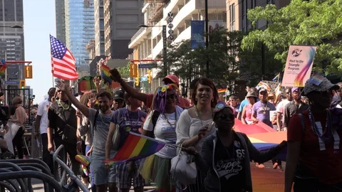 Diverse crowds of people at Toronto LGTB... | Stock Video | Pond5