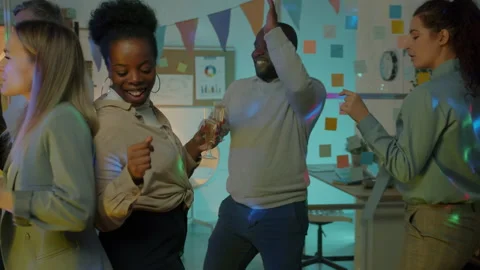 Diverse group of employees dancing in of... | Stock Video | Pond5