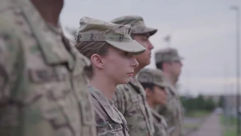 Diverse Group of Soldiers Standing in Fo... | Stock Video | Pond5