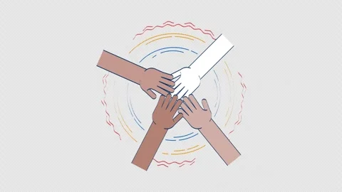 Diverse hands in unity circle hand drawn... | Stock Video | Pond5