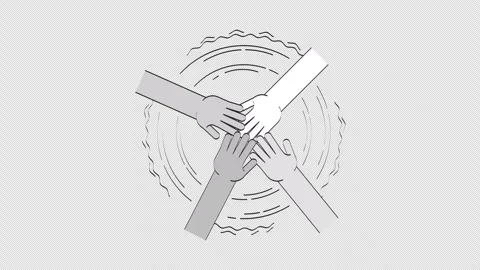 Diverse hands in unity circle hand drawn... | Stock Video | Pond5