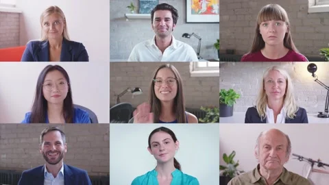 Diverse people look at web cameras liste... | Stock Video | Pond5