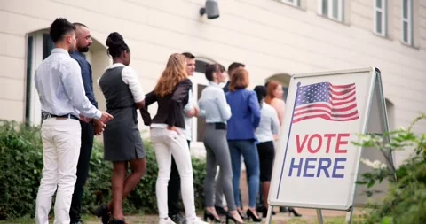 Diverse People At Voting Booth | Stock Video | Pond5