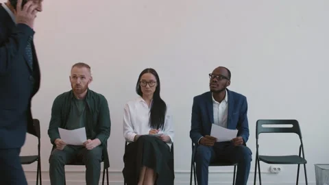 Diverse People Waiting for Interview Inv... | Stock Video | Pond5