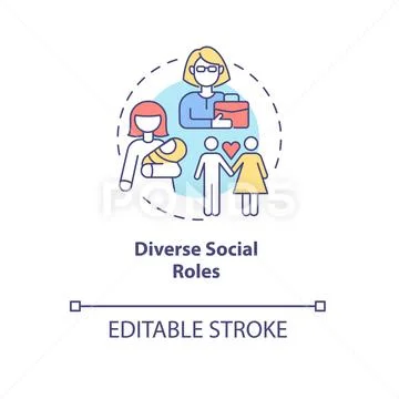 Diverse social roles concept icon Illustration #158235928