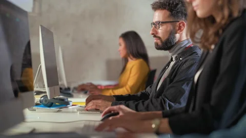 Diverse Students Computer Science IT Cla... | Stock Video | Pond5