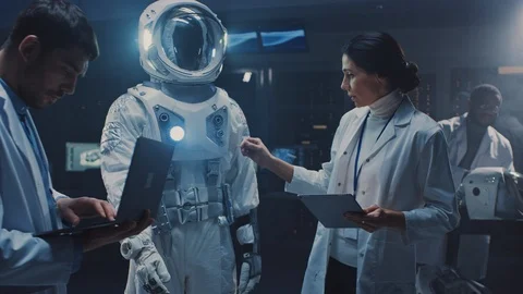 Diverse Team of Aerospace Engineers Desi... | Stock Video | Pond5