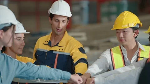 Diversity unity engineer team wearing he... | Stock Video | Pond5