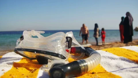 Diving Mask with a Tube for Snorkeling L... | Stock Video | Pond5