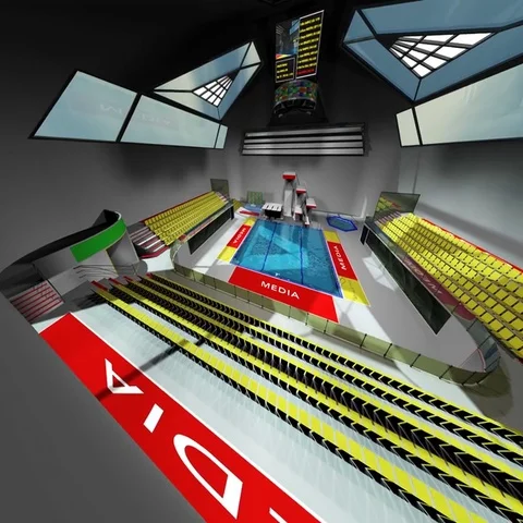 Diving Pool Arena Complex Extreme Wide P... | Stock Video | Pond5
