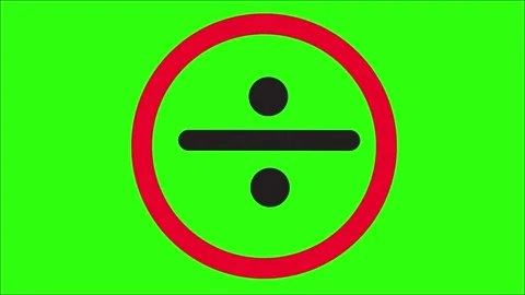 Division Symbol in Red Prohibition Circl... | Stock Video | Pond5