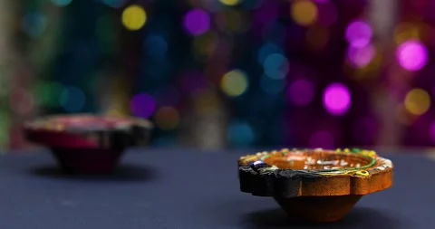 Diwali diya oil lamp extinguished in air... | Stock Video | Pond5
