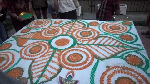 Diwali sand art and Rangoli traditional... | Stock Video | Pond5