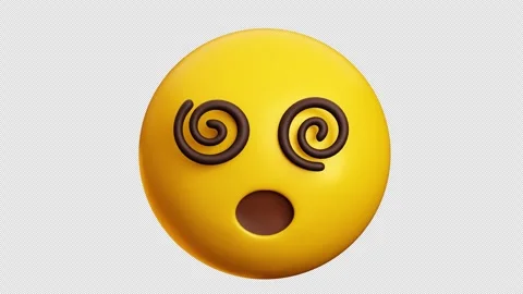 Dizzy face, face with spiral eyes emoji,... | Stock Video | Pond5